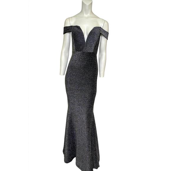 Trac | Dresses | New Trac Evening Gown In Silver Metallic | Poshmark